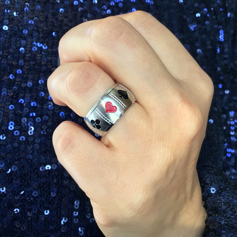 Playing Cards Suits Ring,stainless Steel Ring , Playing Cards Jewelry ...