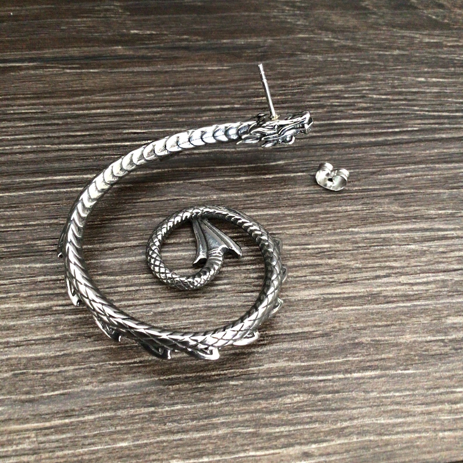 SINGLE Dragon Cuff Earring, Dragon Cuff Earring, Gothic Earring, Gothic ...