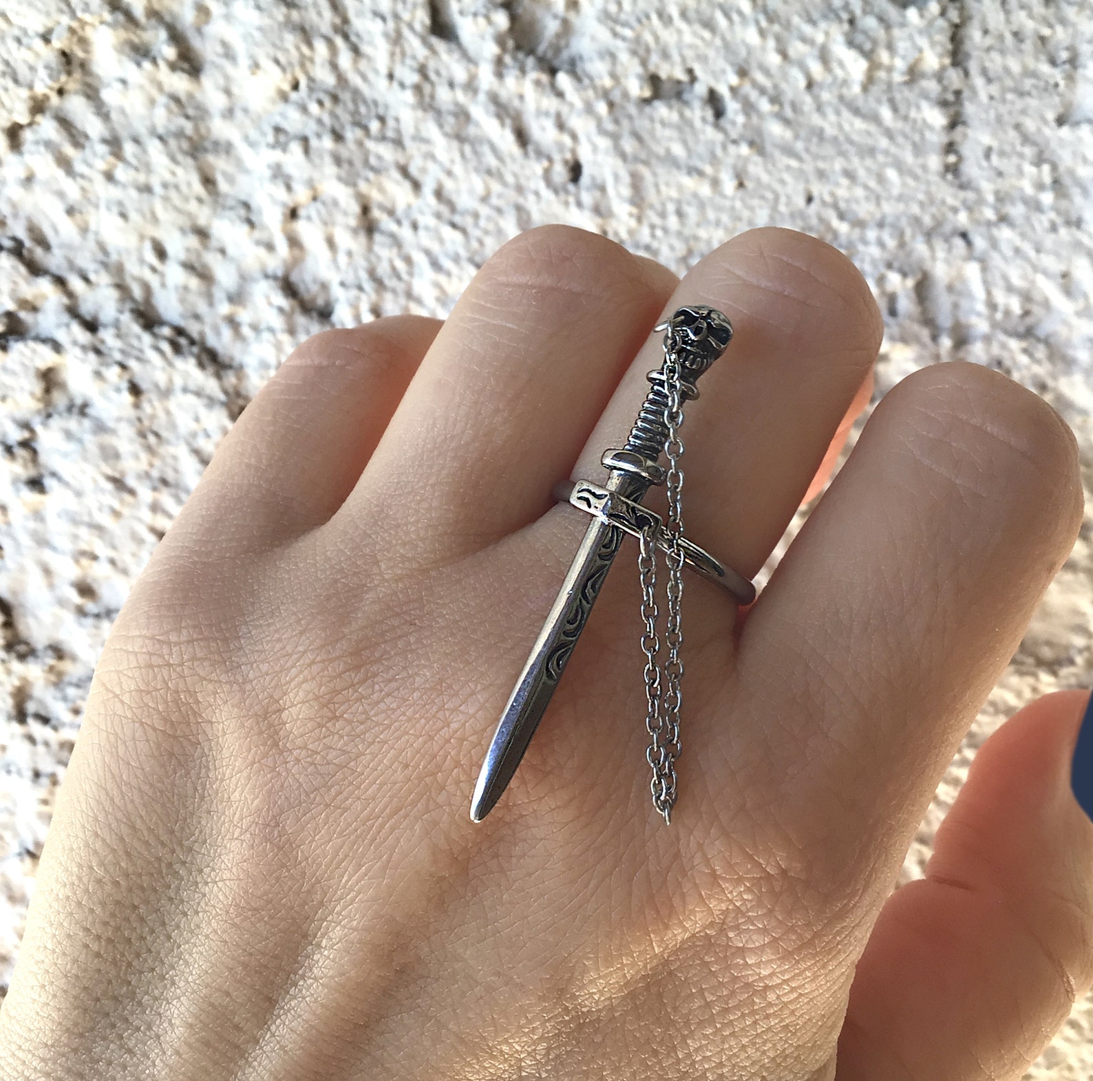 Stainless Steel Dagger Ring, Gothic Punk Biker Jewelry - Etsy