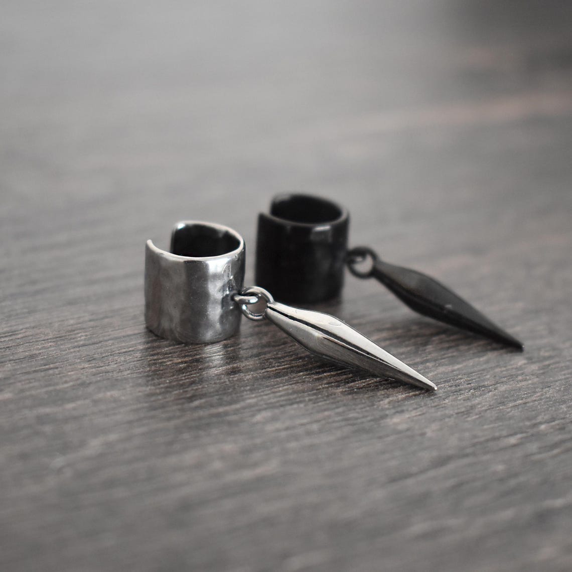 Hammered Spike Ear Cuff, Stainless Steel Gothic Jewelry, No Piercing ...