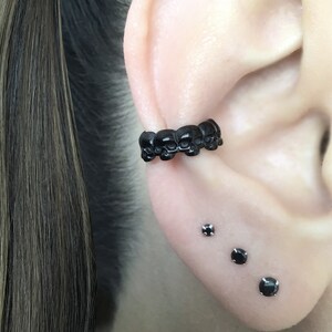Skull Ear Cuff, No Piercing Earring, Gothic Stainless Steel Jewelry - Etsy
