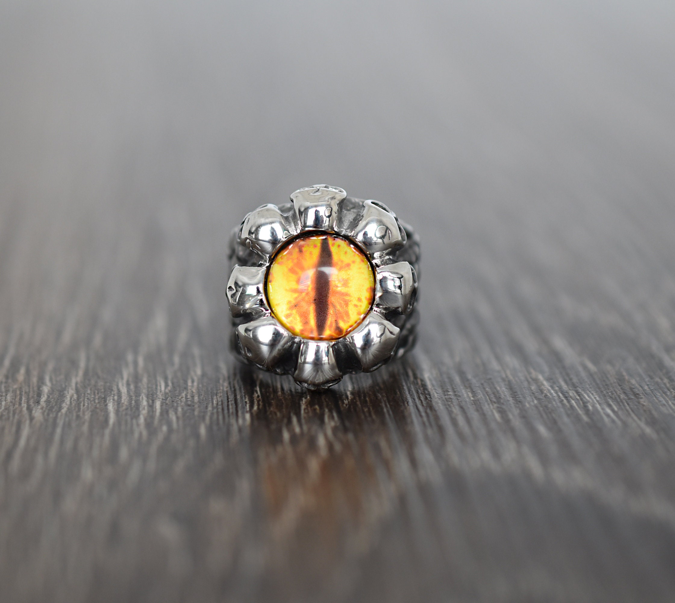 Dragon Eye With Skulls Ringstainless Steel Dragon Eye Ring | Etsy