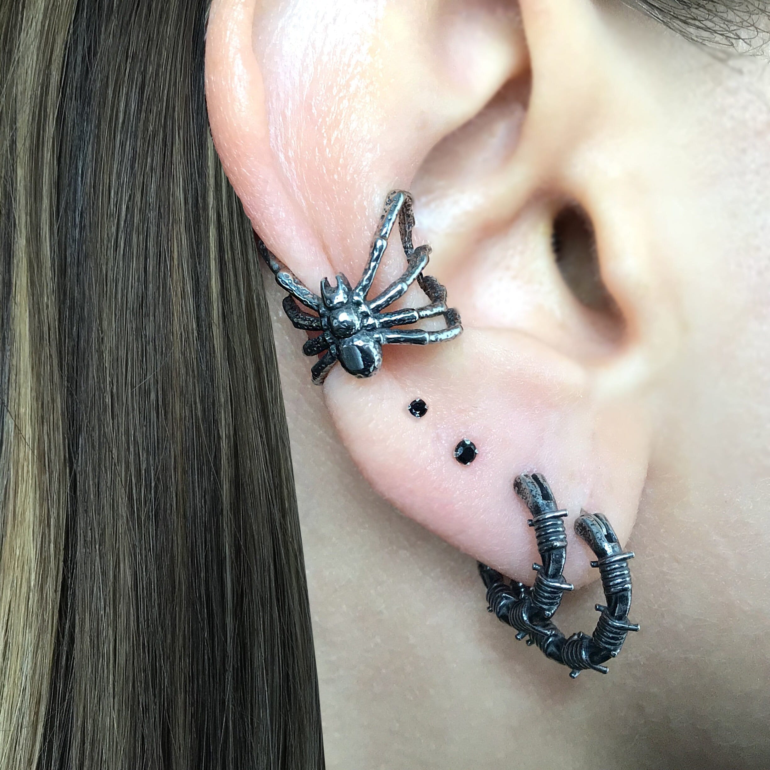 Spider Ear Cuff, Stainless Steel Gothic Jewelry, No Piercing Needed - Etsy