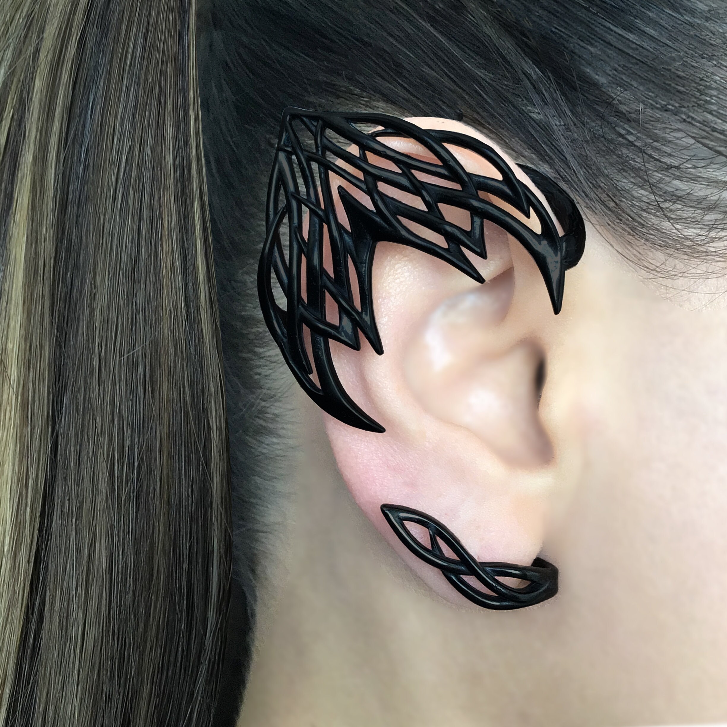 Cyber Elf Ear Cuff, No Piercing Earring, Elven Ear Jewelry - Etsy