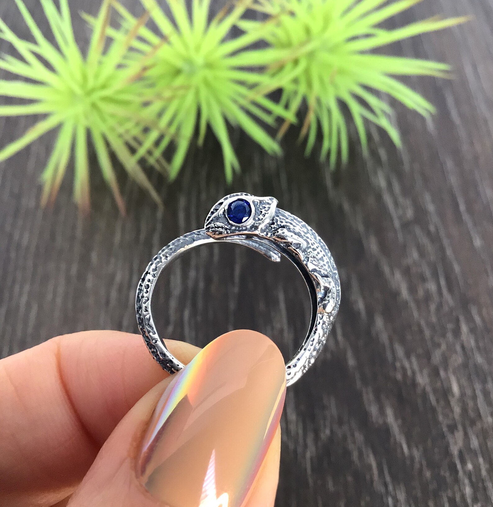 Sterling Silver Chameleon Wrapped Ring Chameleon Ring - Etsy