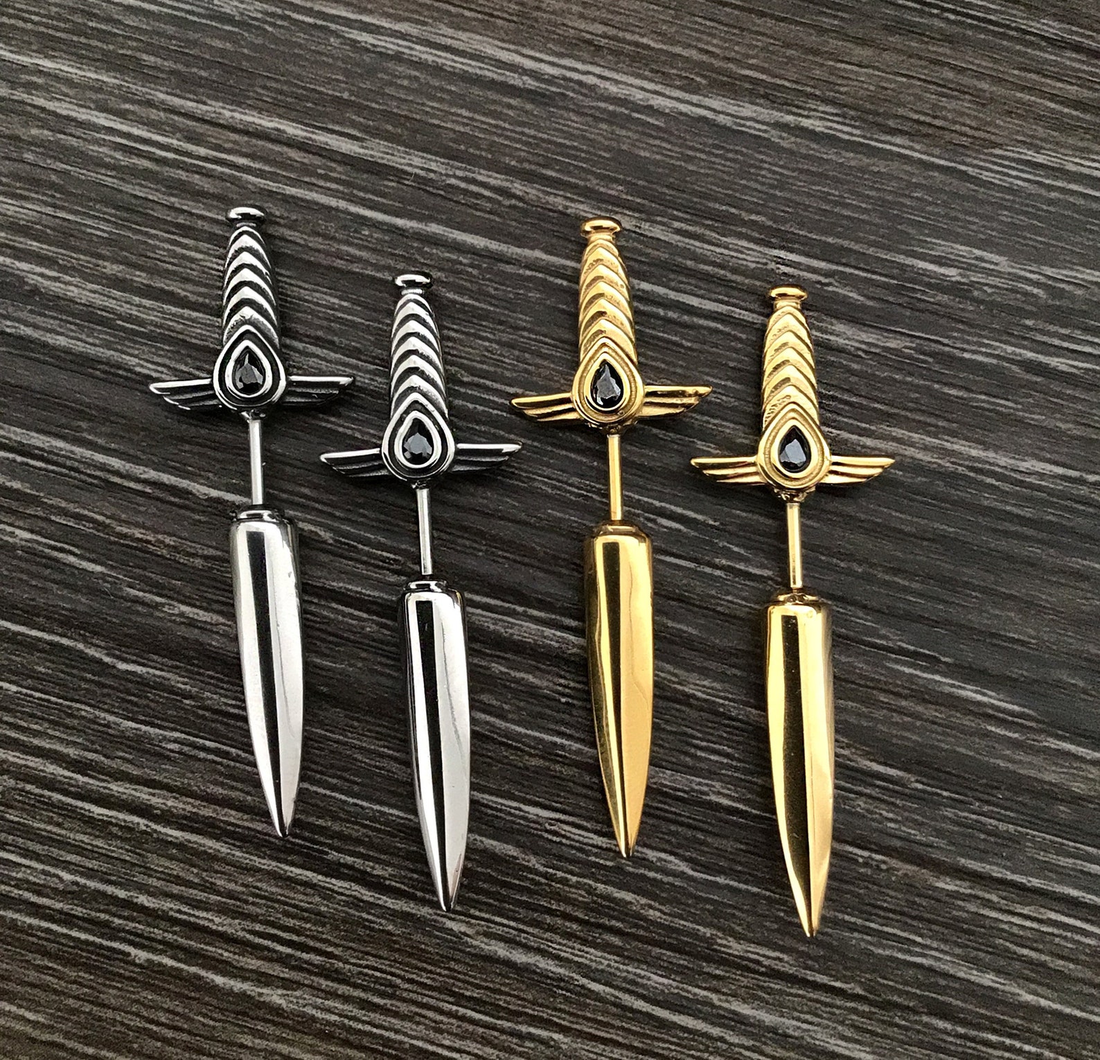 Sword Earrings Dagger Earrings Front Back Earrings | Etsy