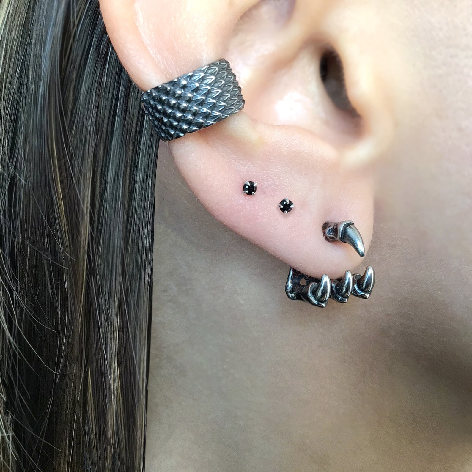 Dragon Scale Ear Cuff Gothic Ear Cuff Stainless Steel - Etsy