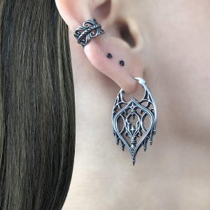 Gothic Chandelier Hoops, Goth Hoop Earrings, Hoop Earrings, Gothic ...