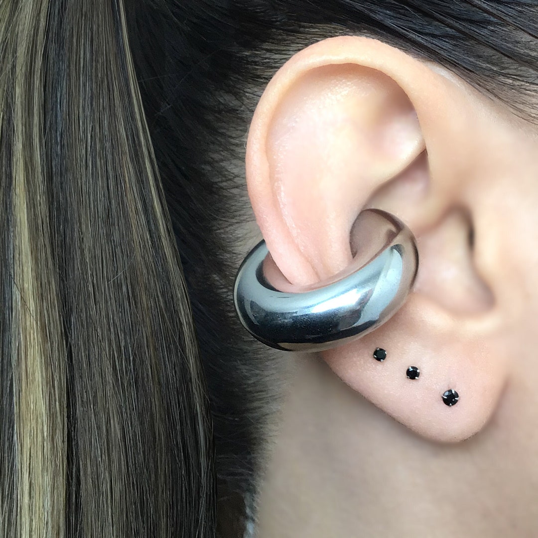 Chunky Ear Cuff, Large Ear Cuff, Chunky Earrings, Fake Earring, Fake ...