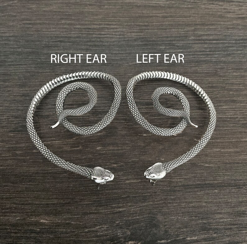 Snake Ear Wrap ,gothic Serpent Earring, Single Ear Cuff, Goth Stainless ...