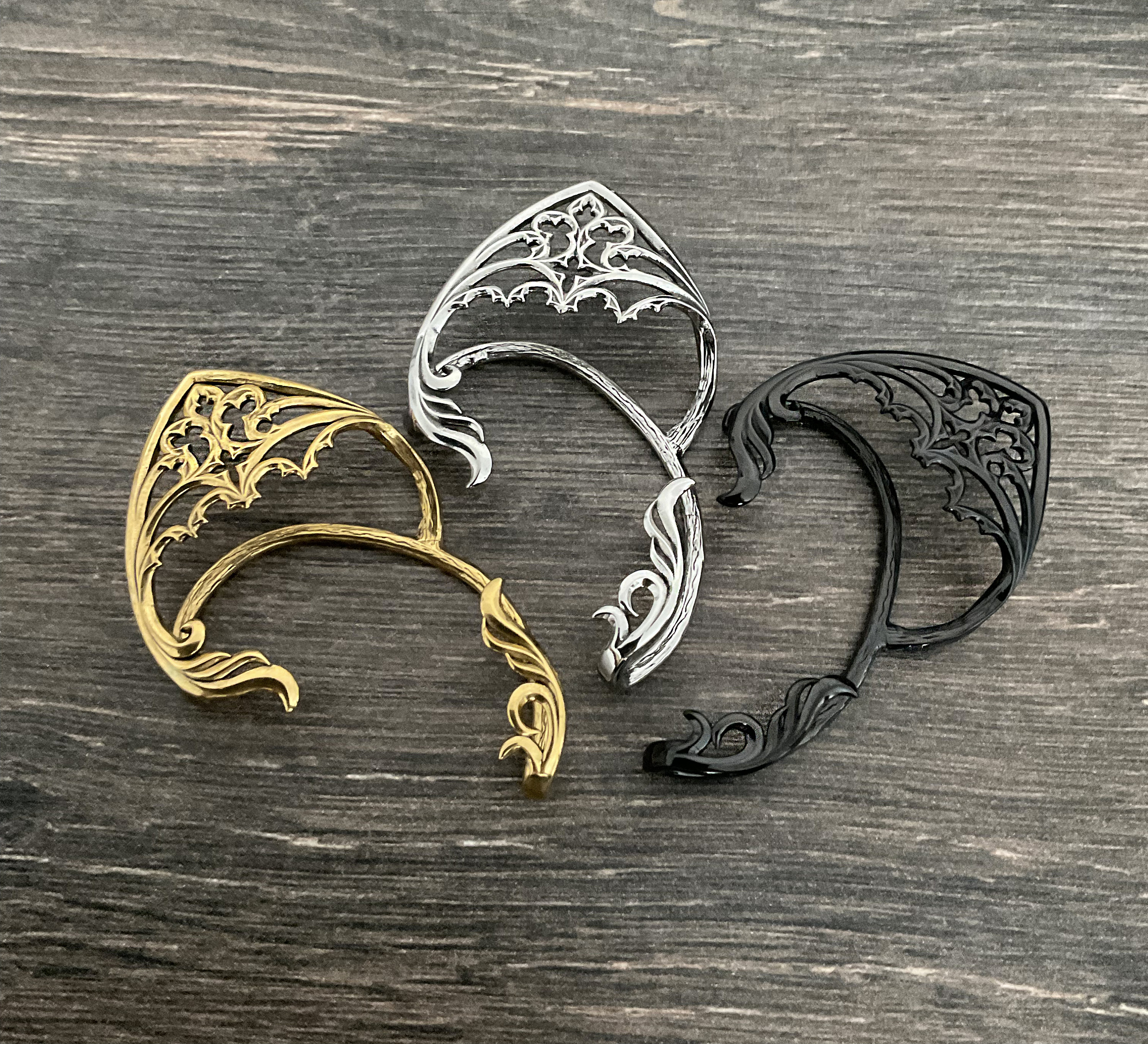 Elf Ears Gothic Earring, No Piercing Ear Cuff, Elf Earring, Single Ear ...