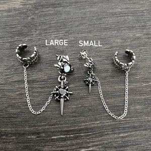 North Star Earring With Ear Cuff, Single Earring, Earring With Cuff ...