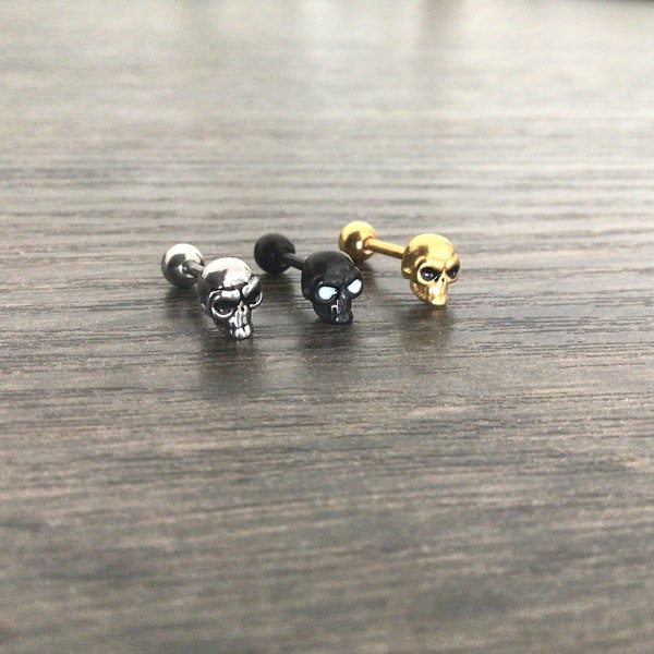 Skull Stud Earrings - Etsy