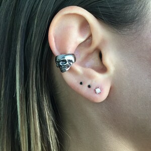 Skull Ear Cuff, Stainless Steel Gothic Earring, No Piercing - Etsy