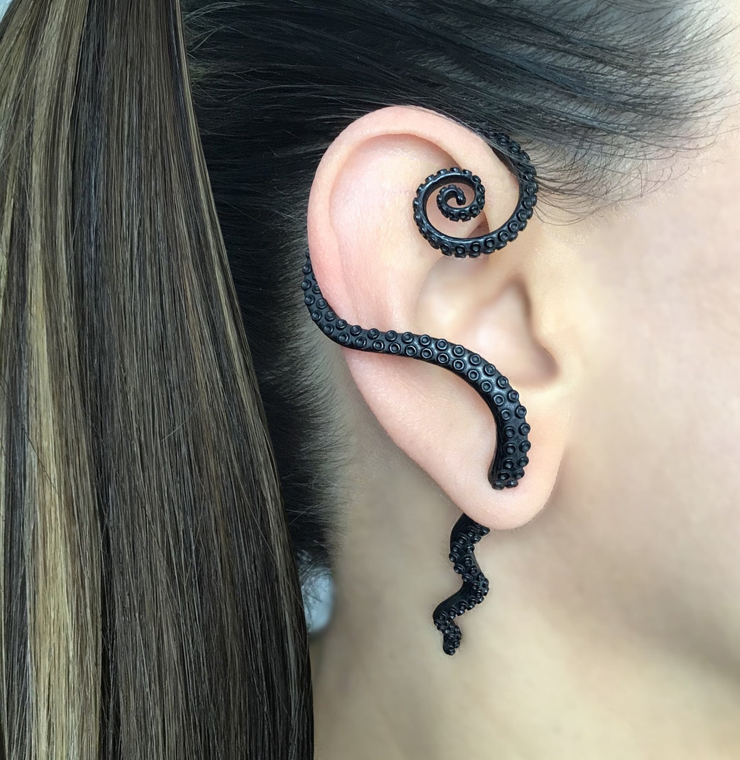 Octopus Tentacle Ear Cuff, Octopus Tentacle Ear Cuff, Ear Cuff, Octopus ...