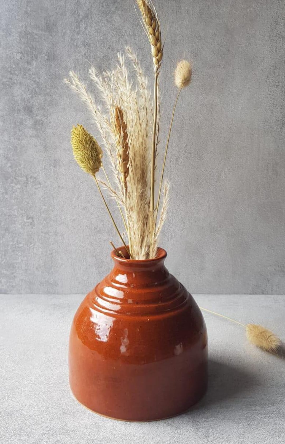 Burnt Orange Ceramic Vase - Etsy