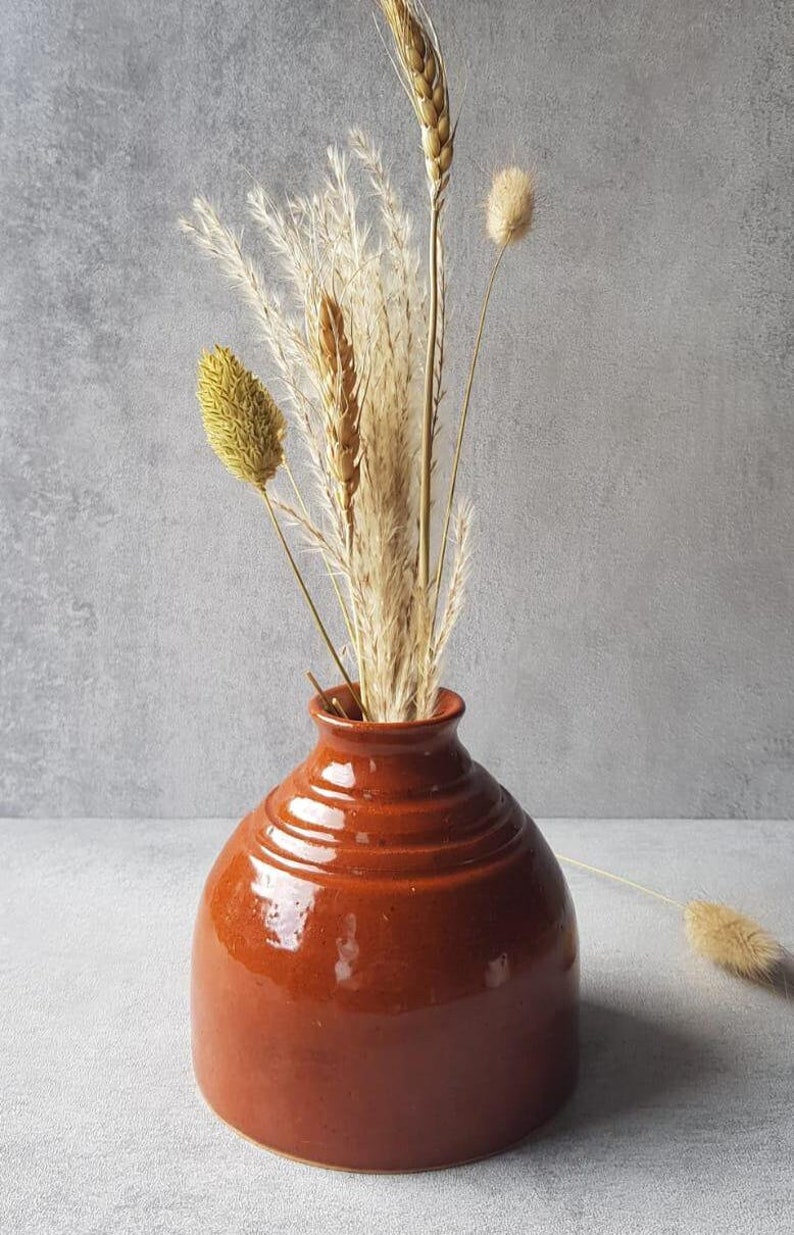 Burnt Orange Ceramic Vase - Etsy