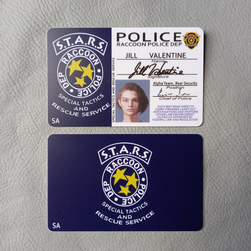 Resident Evil 2 & 3 Remake Keycard Jill Valentine, Brad Vickers, Leon ...