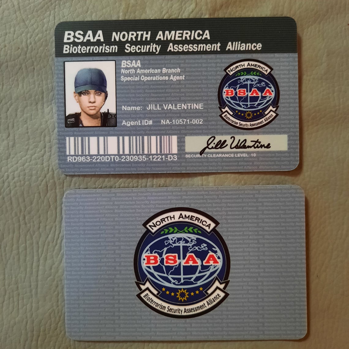 Resident Evil 1 & HD Remaster ID Card Jill Valentine, Chris Redfield - Etsy