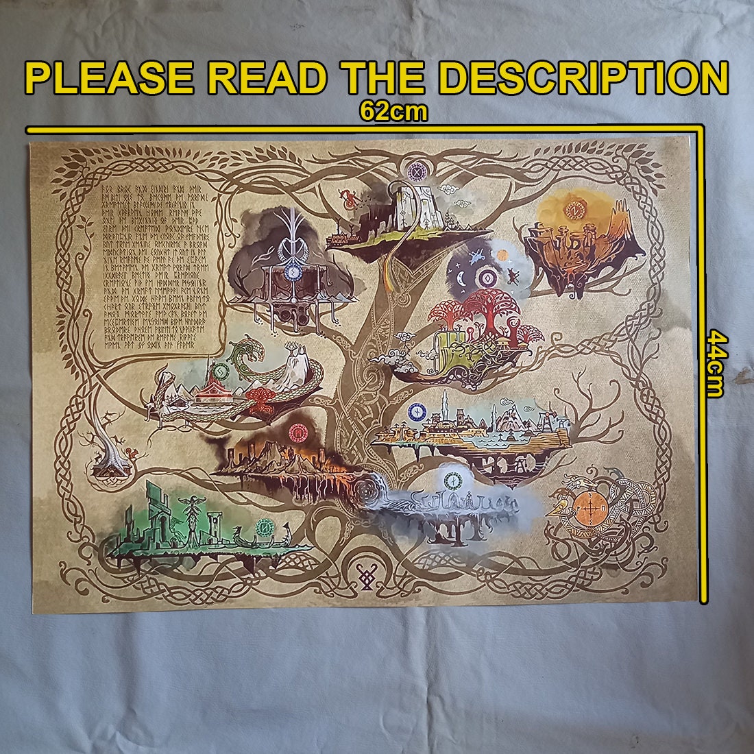 God of War Ragnarok Poster Map 9 Realms - Etsy