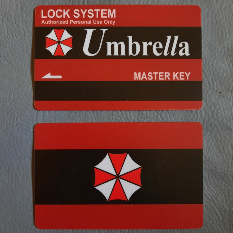 Resident Evil 2 Keycard: Blue & Red Gate System Umbrella Lock - Etsy
