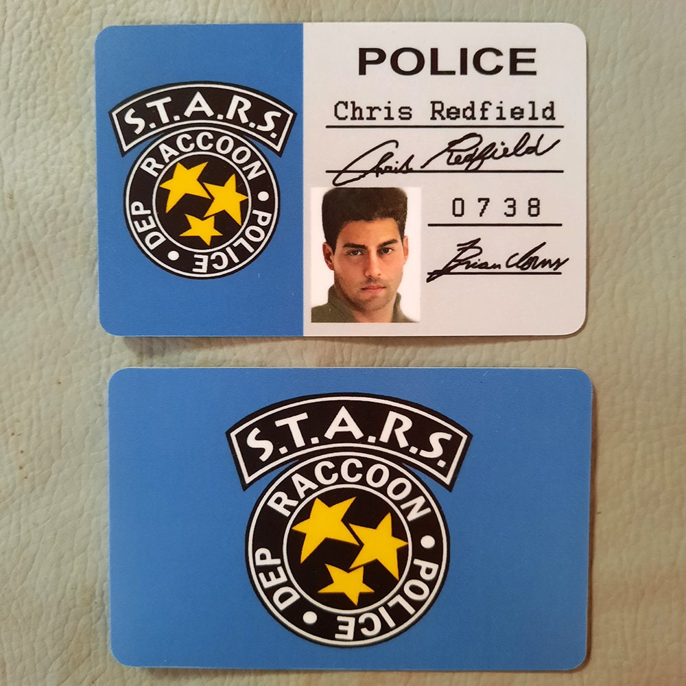 Resident Evil 1 & HD Remaster ID Card Jill Valentine, Chris Redfield - Etsy