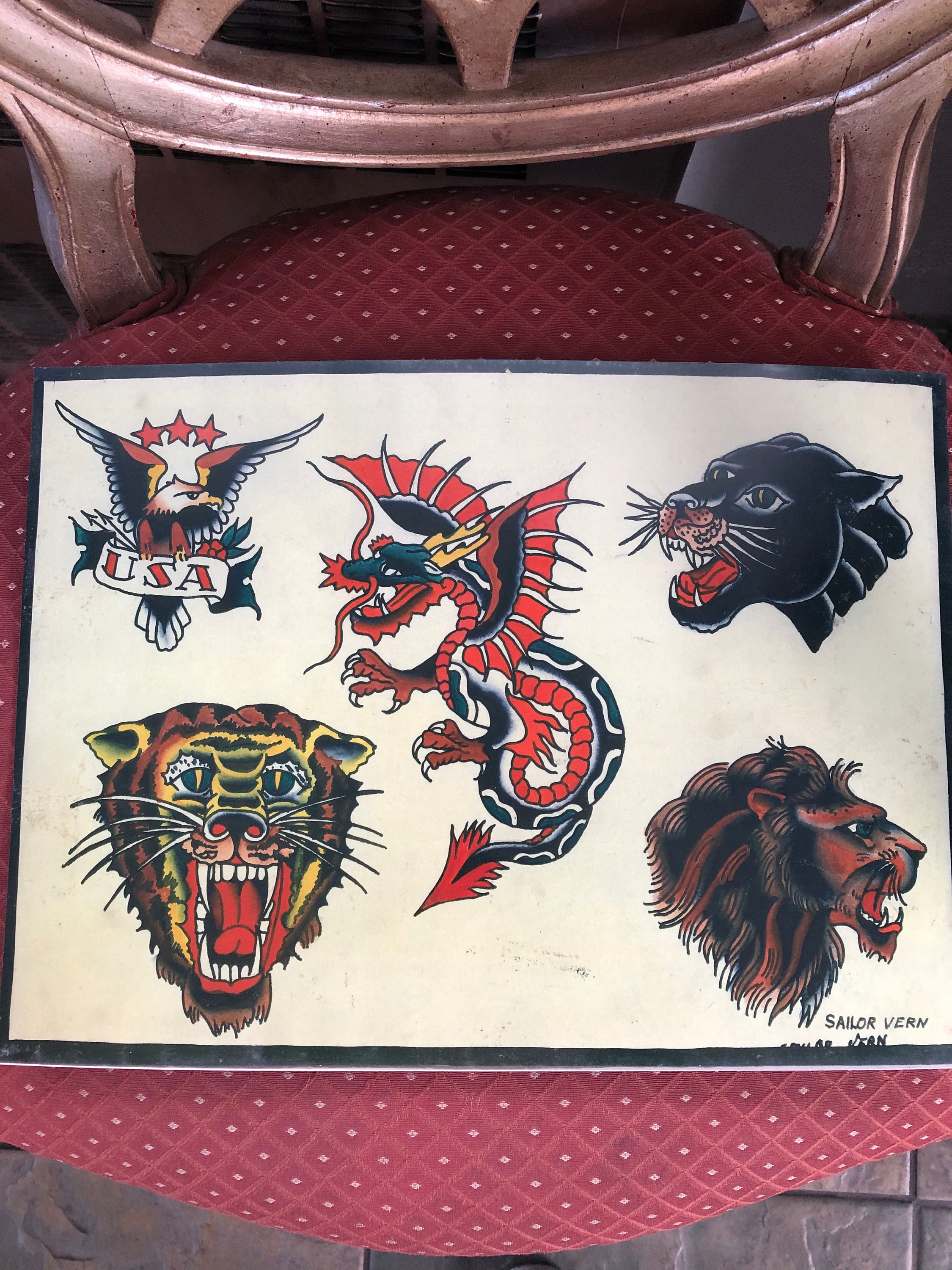 Sailor Vern Tattoo Flash Print - Etsy
