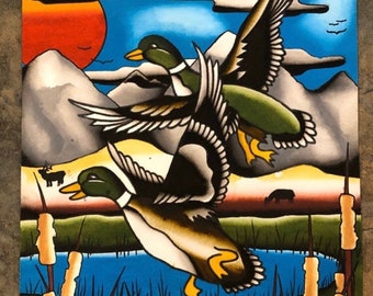 Hand Painted Flying Wheel Tattoo Flash - Etsy