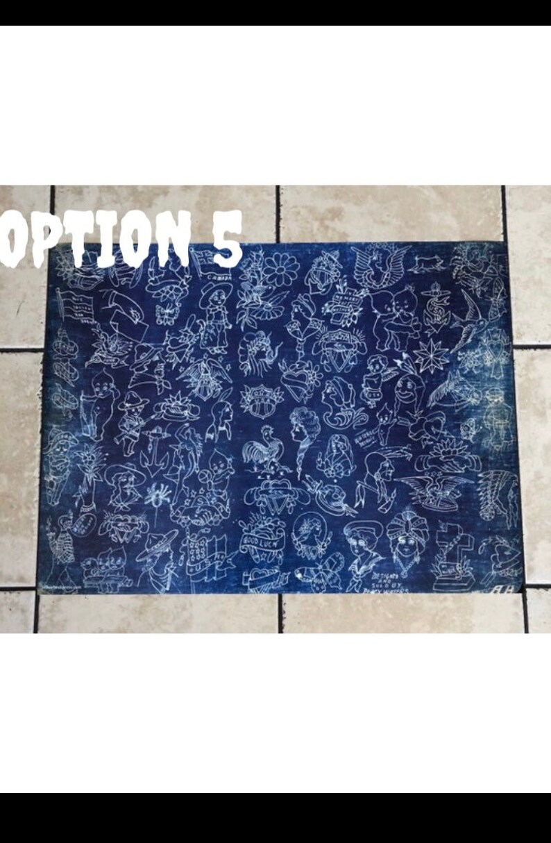 Percy Waters Antique Tattoo Flash Blueprint Poster | Etsy