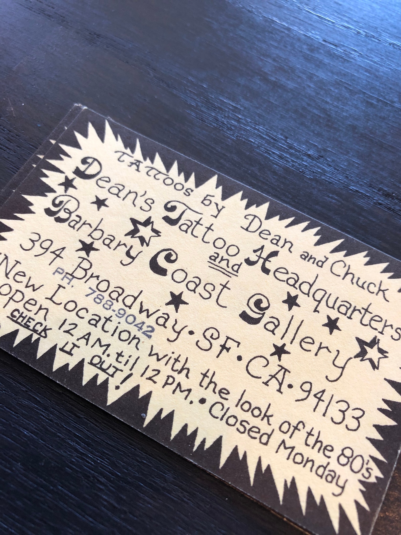Vintage Deans Tattoo Headquarters Business Card - Etsy