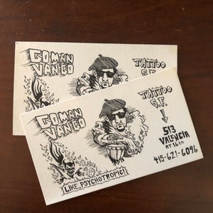 Vintage Goman Vango Tattoo Business Card - Etsy UK