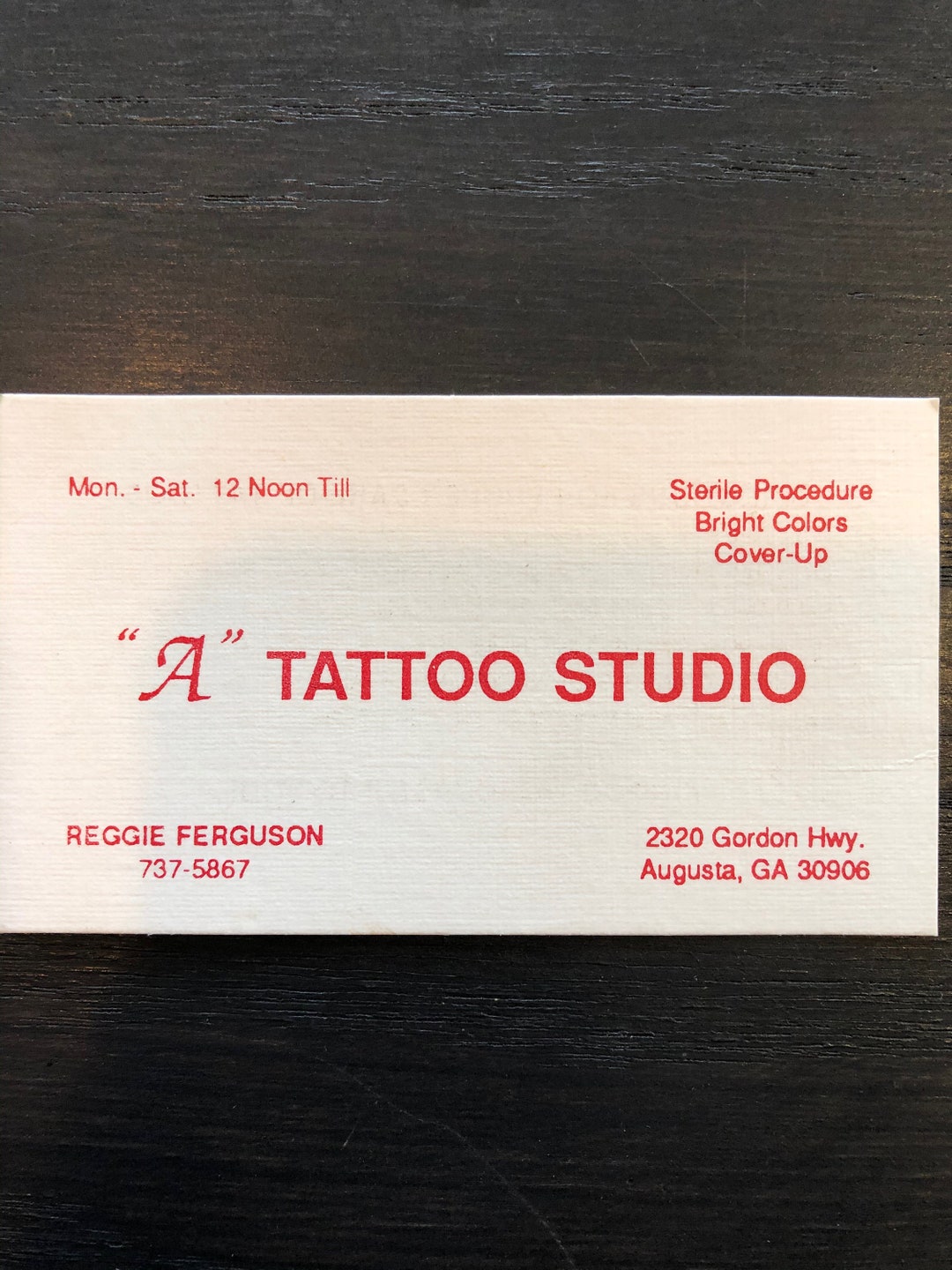 Vintage “A” Tattoo Studio Business Card - Etsy