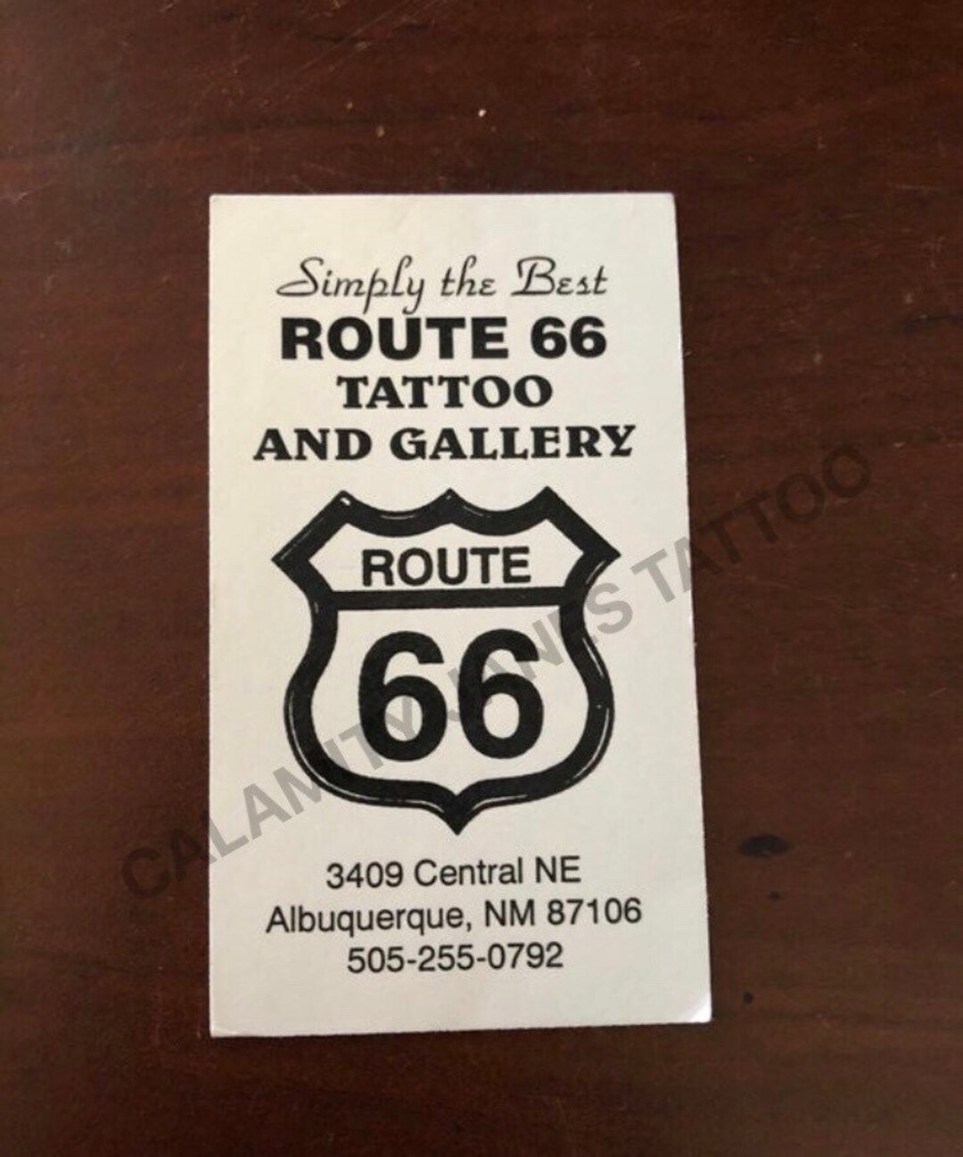 Vintage Route 66 Tattoo and Gallery Business Card - Etsy