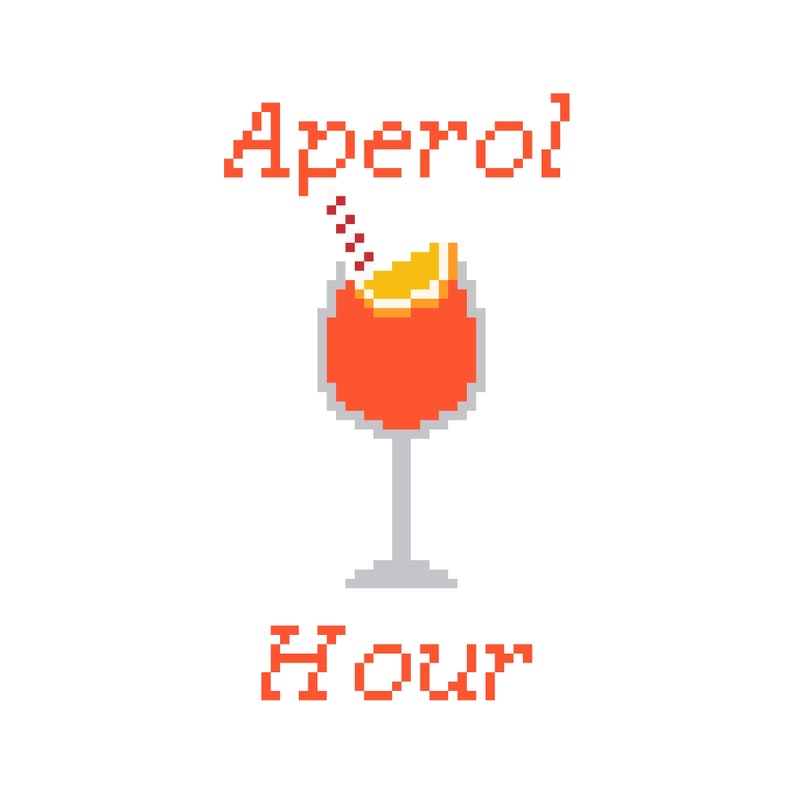 Aperol Spritz Hour Cross Stitch Pattern - Etsy