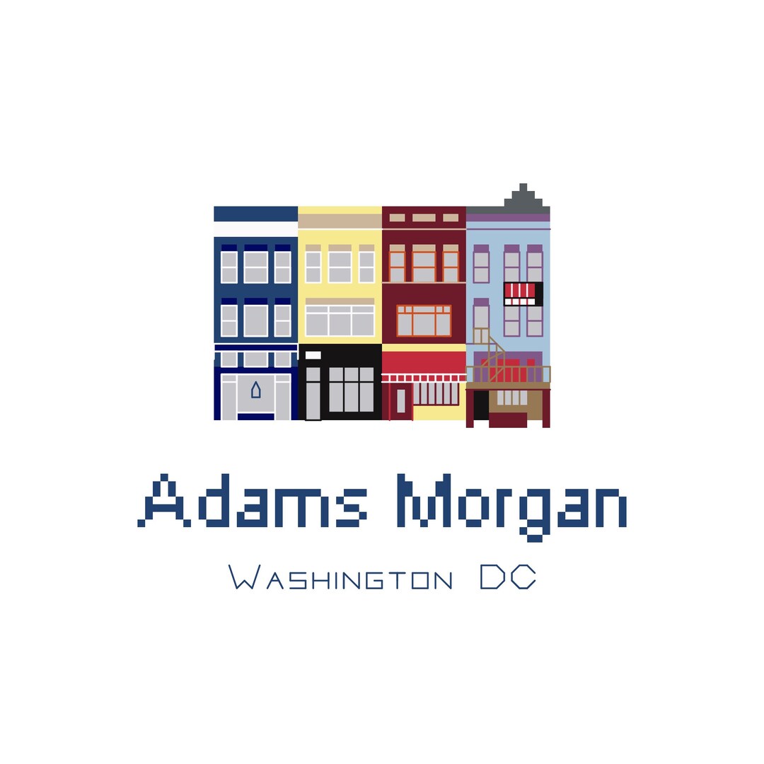 Adam’s Morgan DC Cross Stitch Pattern - Etsy