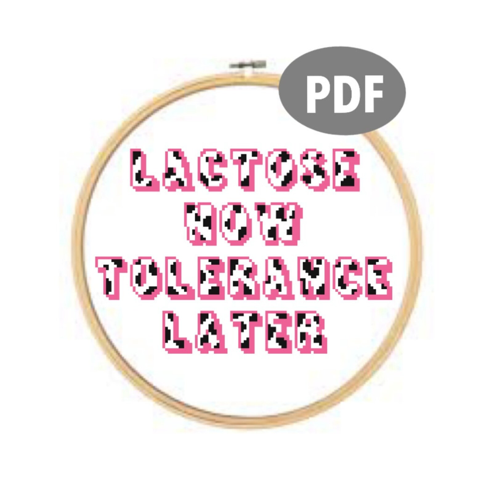 Lactose Now Tolerance Later Cow Cross Stitch Pattern - Etsy
