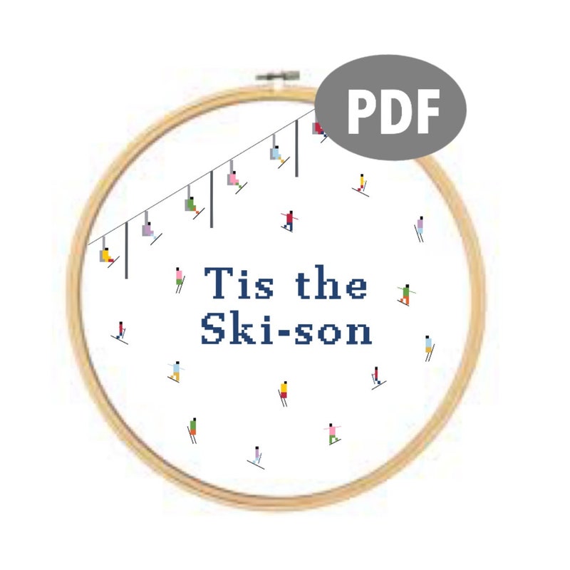 Cross Stitch Skiing Kit - Etsy UK