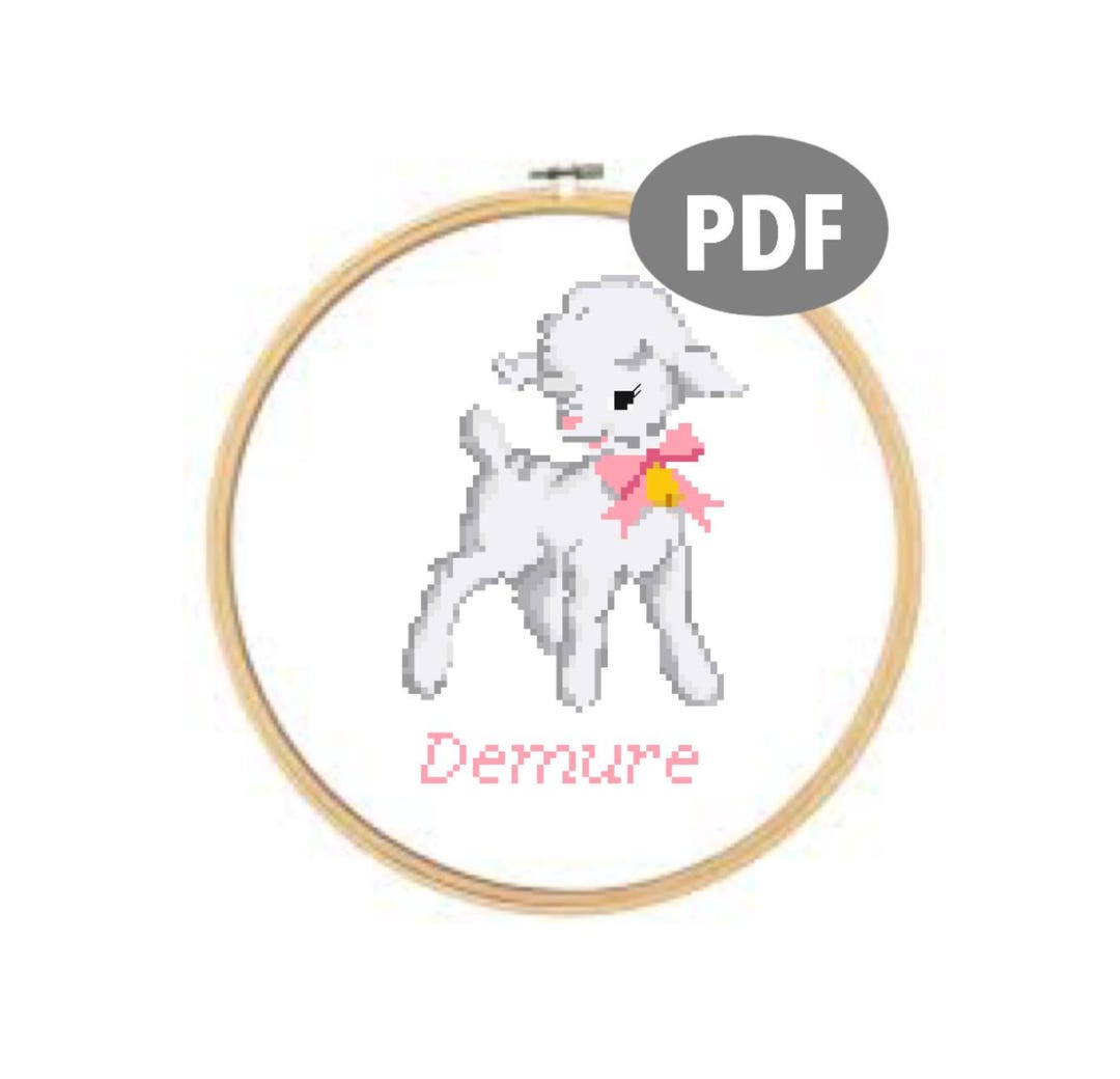 Demure Lamb Cross Stitch Pattern - Etsy