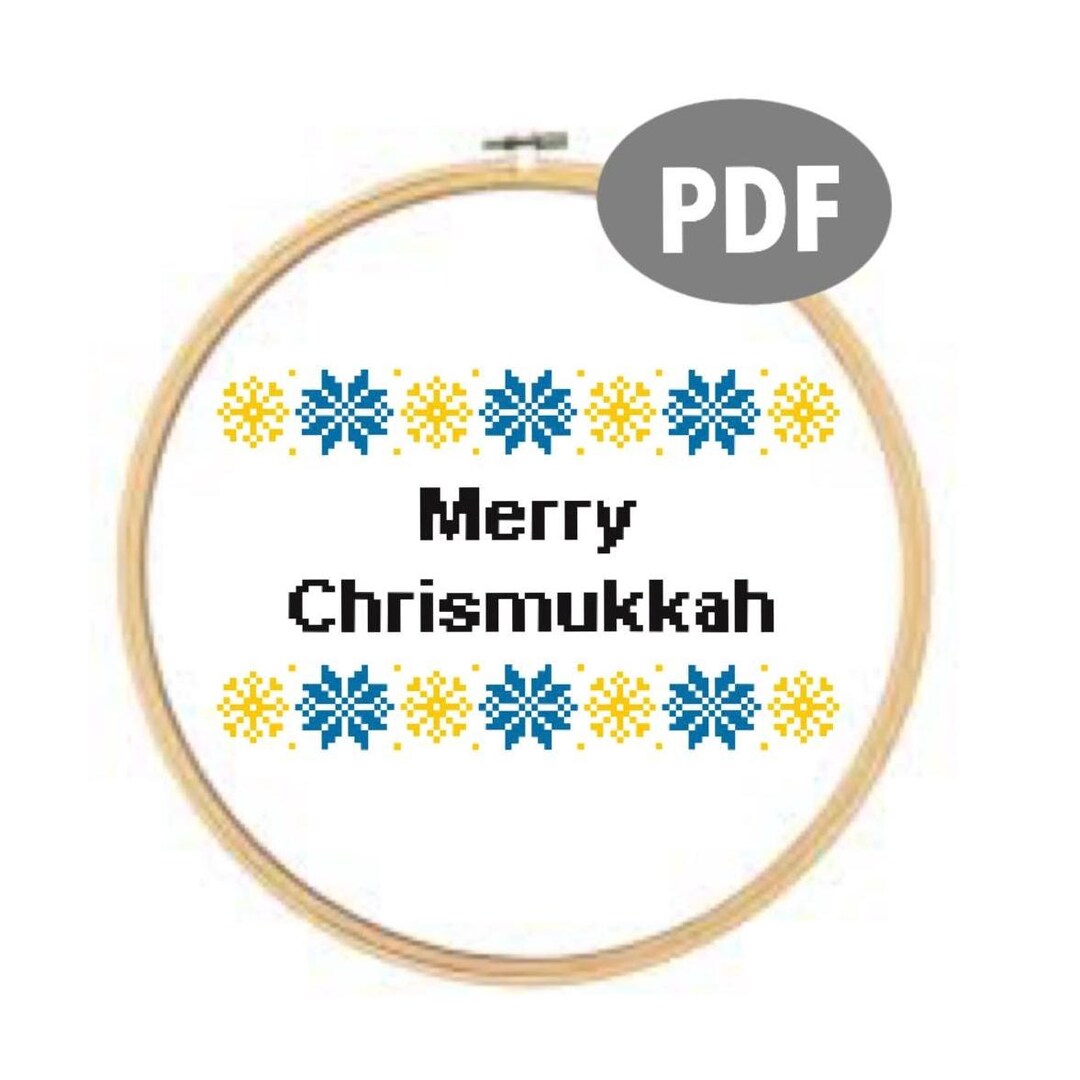 Merry Chrismukkah Cross Stitch Pattern - Etsy