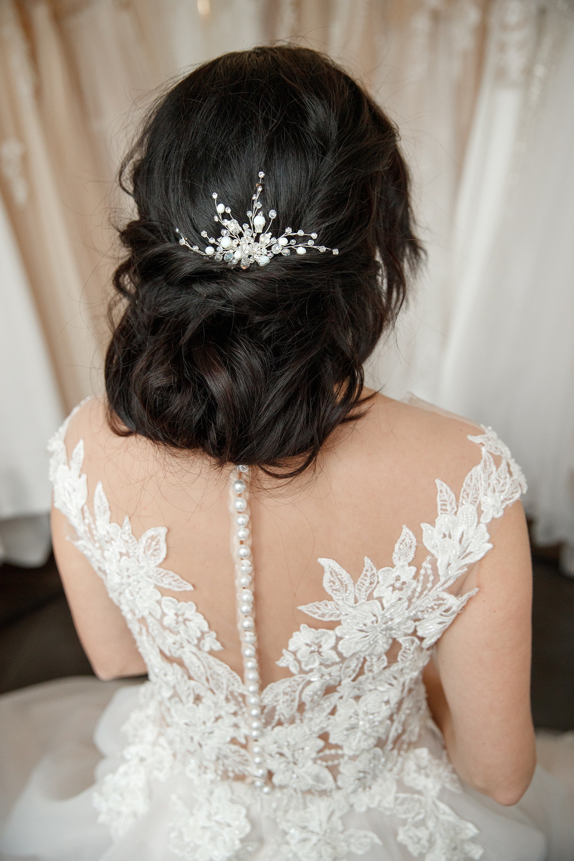 Crystal Bridal Hair Pin Silver Wedding Hair Stick | Etsy