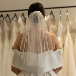 Short Wedding Veil, Bachelorette Party Veil, Mini Veil, Shoulder Length ...