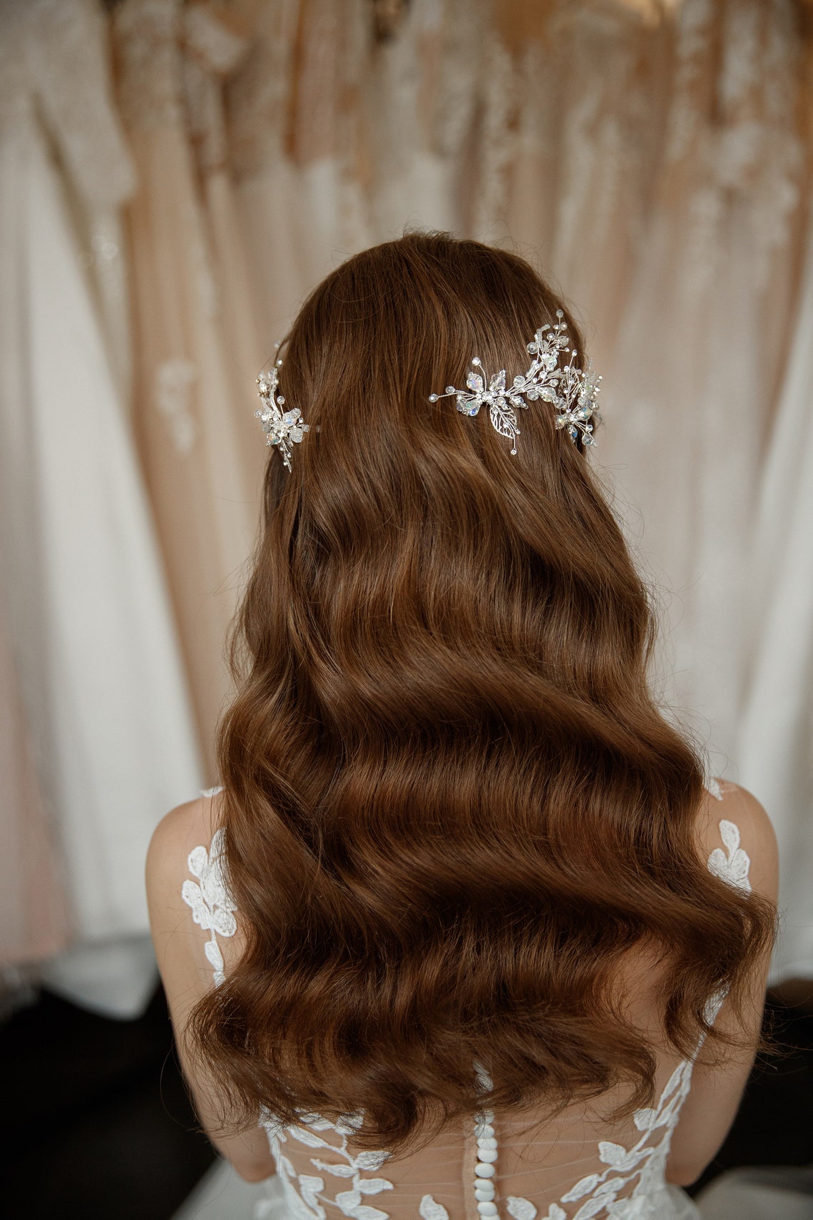 Set of 3 Crystal Bridal Hair Pins Wedding Leaf Hair Stick | Etsy