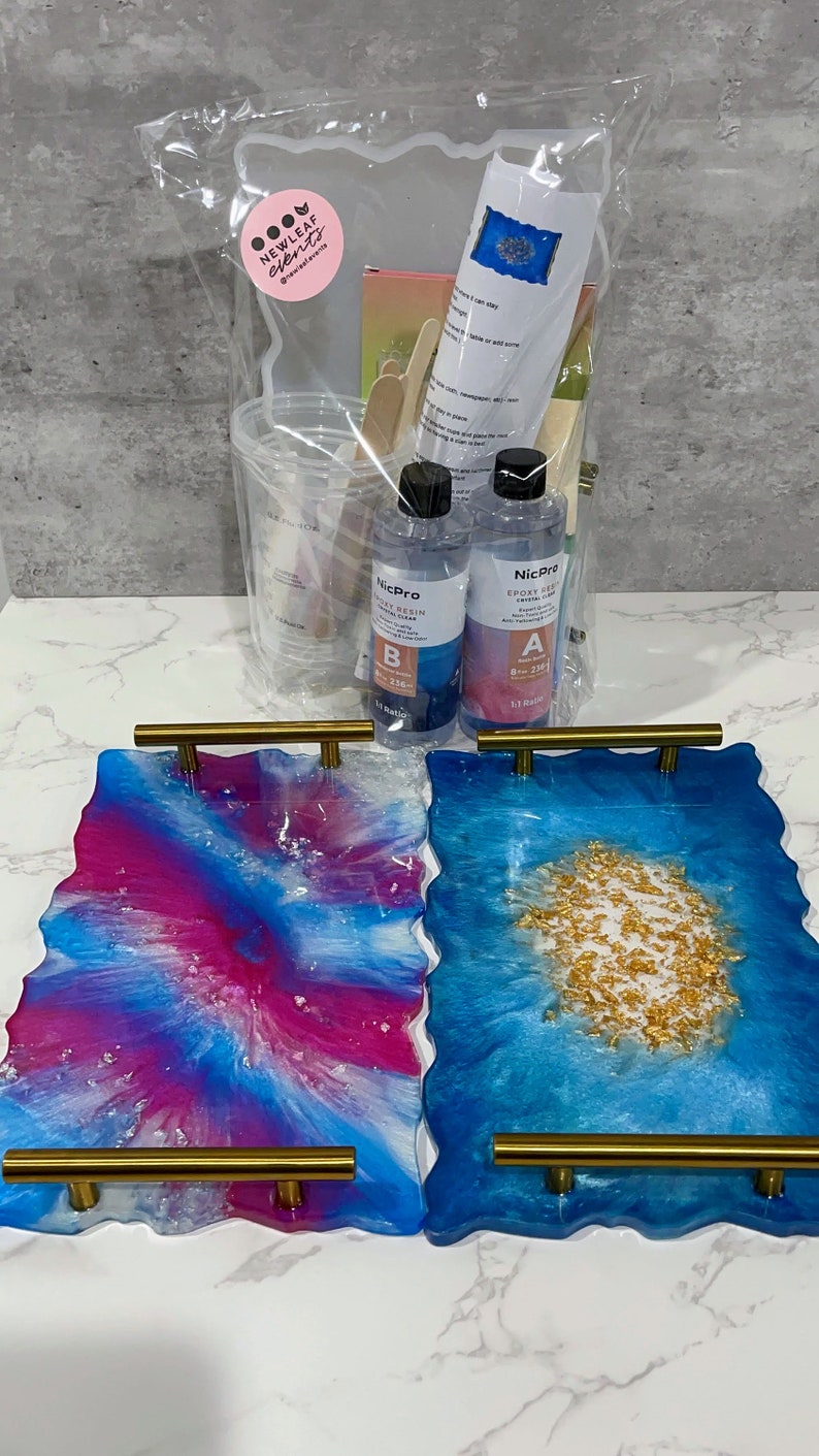 DIY Resin Tray Kit Home Craft Floral of Colored Options All Resin ...