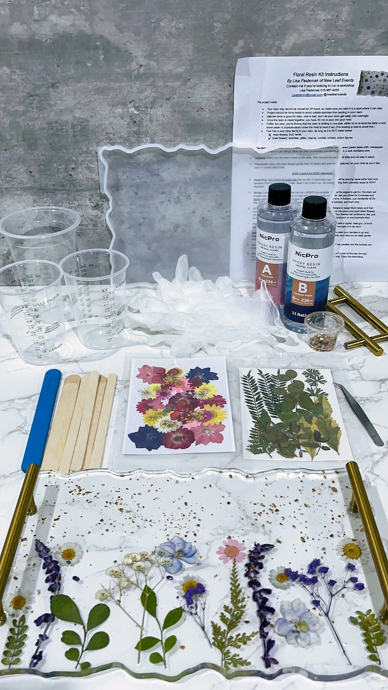 DIY Resin Tray Kit Home Craft Floral of Colored Options All Resin ...