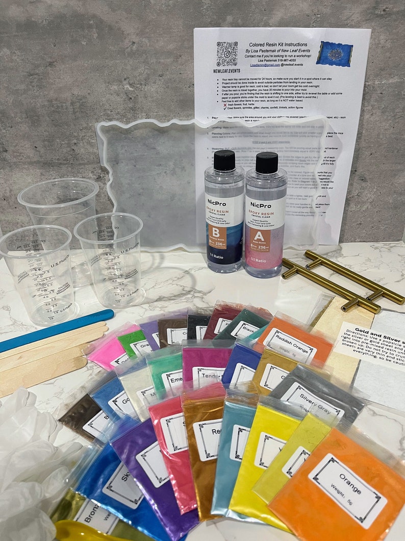 DIY Resin Tray Kit Home Craft Floral of Colored Options All Resin ...