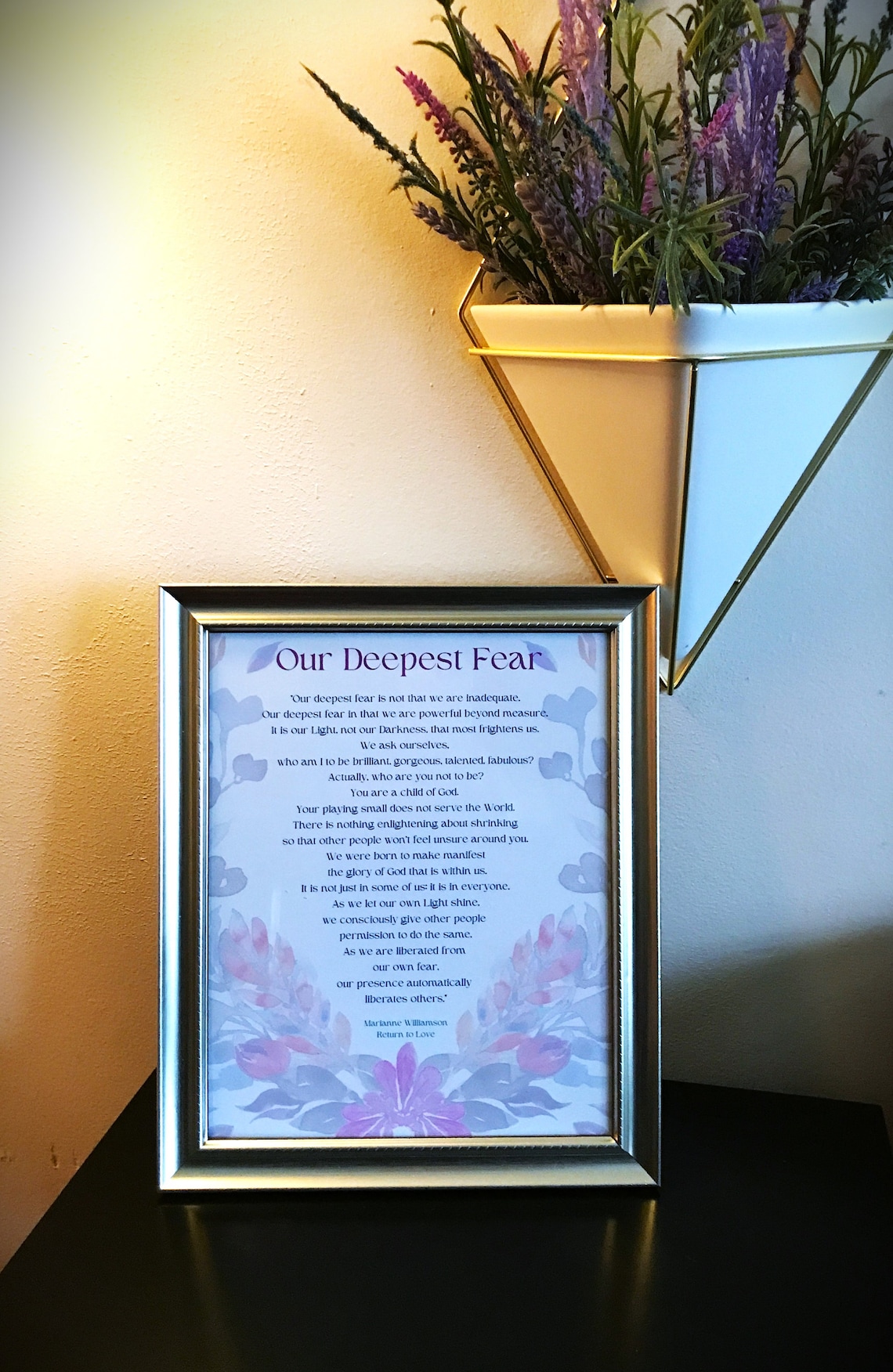 Our Deepest Fear Poem, Marianne Williamson, Daily Affirmation ...