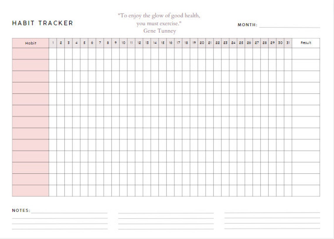 Monthly Habit Tracker, Digital Download, Print Out, Editable on Canva ...