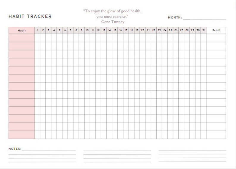 Monthly Habit Tracker, Digital Download, Print Out, Editable on Canva ...