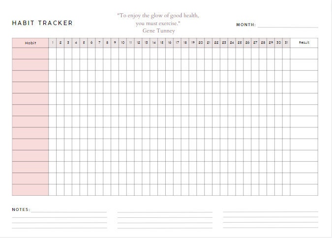 Monthly Habit Tracker, Digital Download, Print Out, Editable on Canva ...
