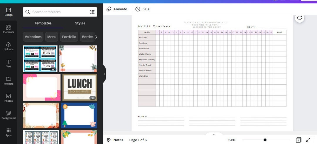 Monthly Habit Tracker, Digital Download, Print Out, Editable on Canva ...